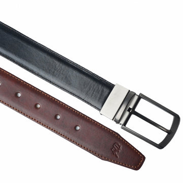 BLACK CHOCOLATE BROWN Double Sided Reversible Men's' Leather Belt – Jild